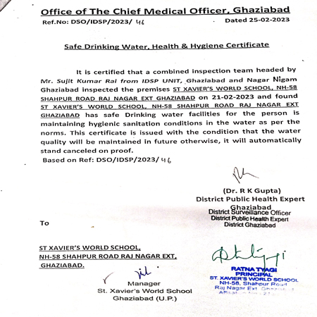 Mandatory Disclosure - St.Xavier's World School Ghaziabad